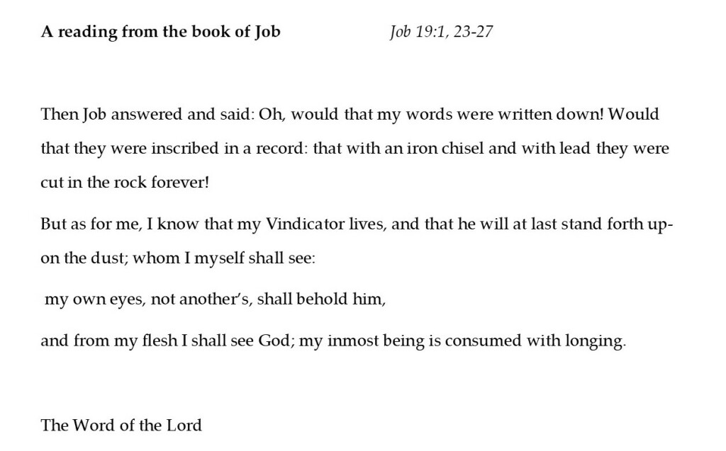 Catholic Memorial Service Readings
