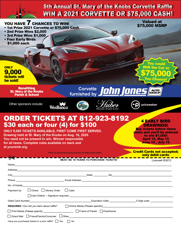 Corvette Raffle | St. Mary of the Knobs