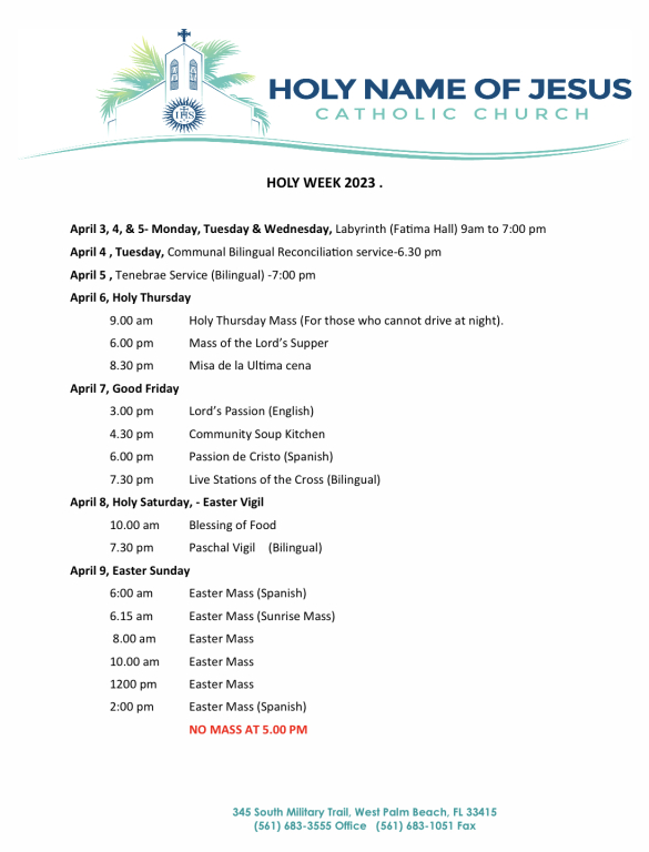Holy Week | Holy Name of Jesus Catholic Church