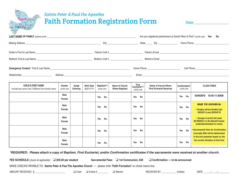 Faith Formation | Ss. Peter and Paul the Apostles