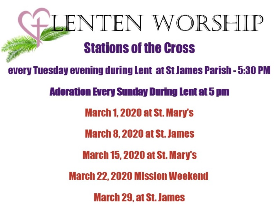 Lenten Information | St James and St Mary Parish