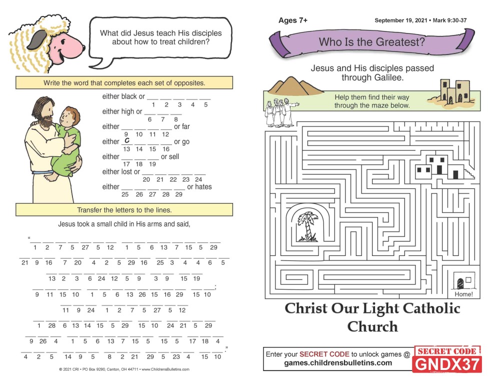 Children's Activities | Christ Our Light Catholic Church - Loudonville, NY