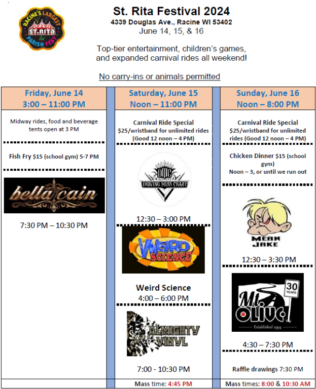 St. Rita Festival | St. Rita Parish in Racine, Wisconsin