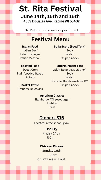 St. Rita Festival | St. Rita Parish in Racine, Wisconsin