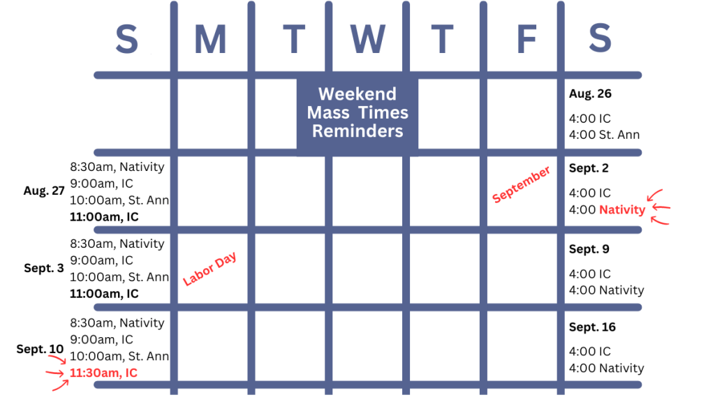 Mass Times & Liturgy | Holy Redeemer and Immaculate Conception Catholic ...