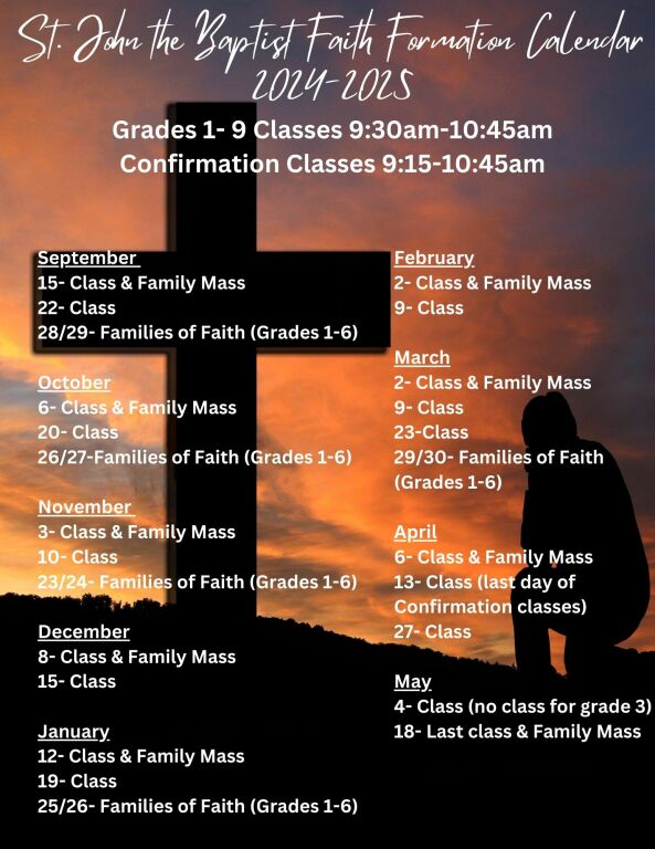 Welcome to Faith Formation! | St. John the Baptist