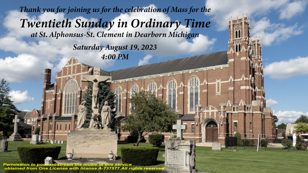 Livestream Schedule | St. Alphonsus-St. Clement Parish