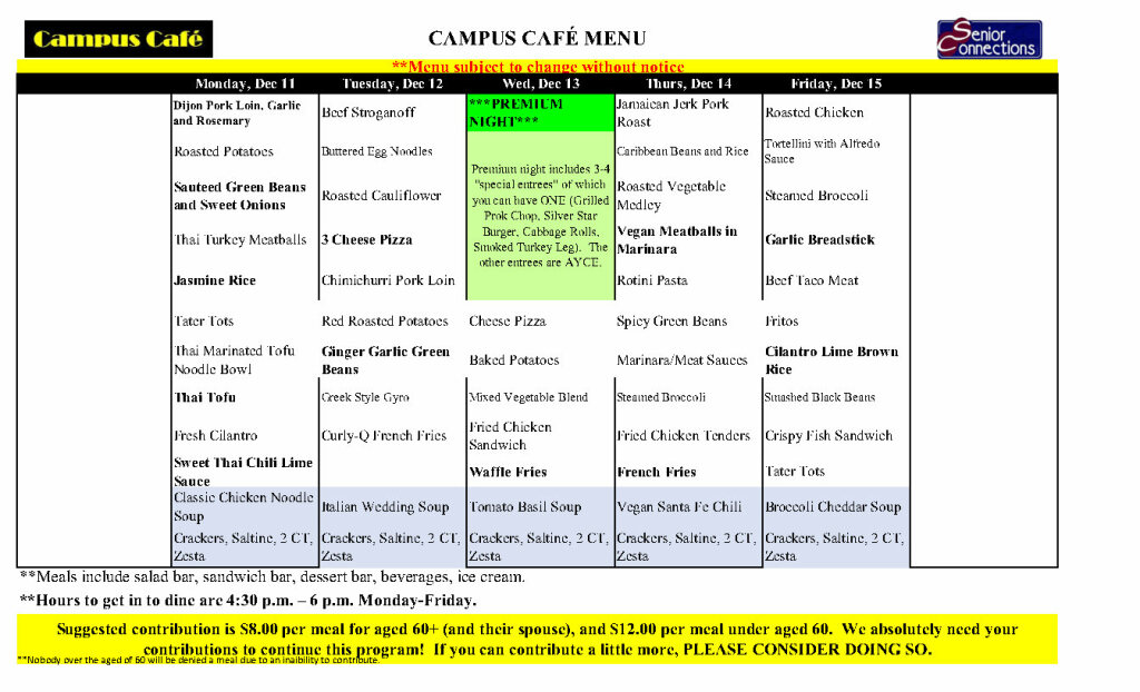 Campus Cafe Menu | Senior Connections - Serving Seniors in Douglas ...
