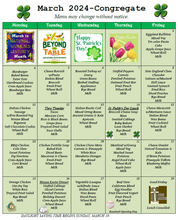 Senior Nutrition Program | The Plainfield Senior Citizens Center