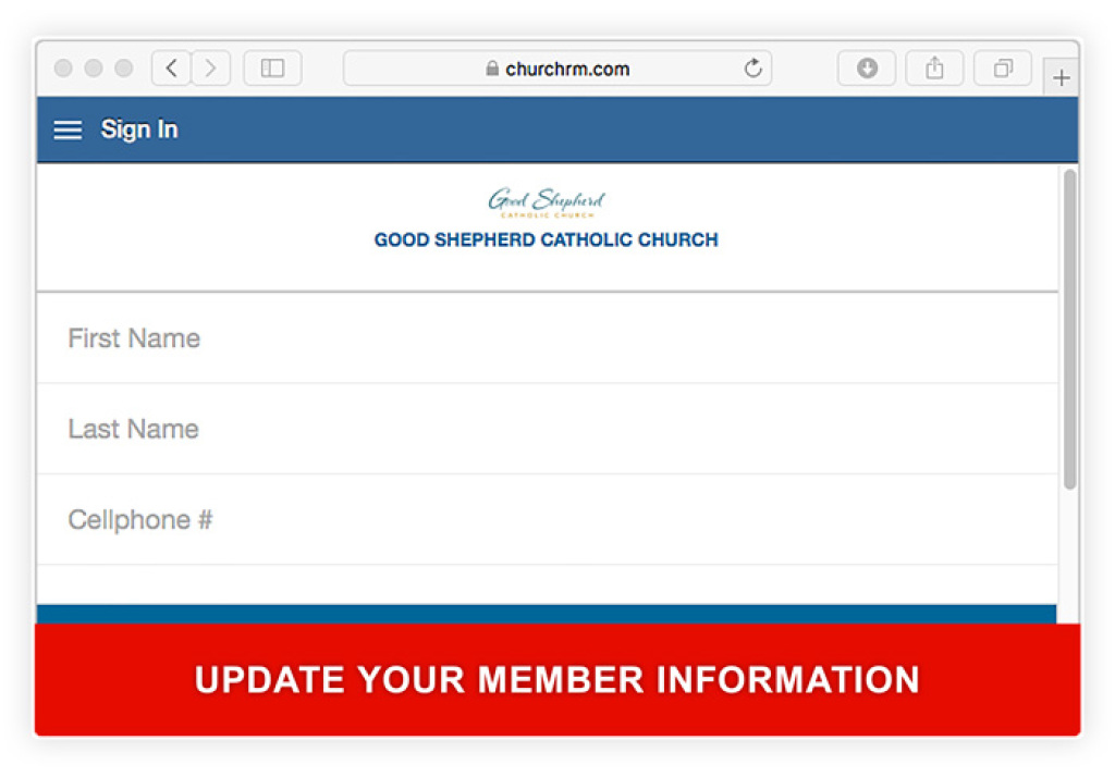 Member Registration / Update | Good Shepherd Catholic Church - Miami, FL