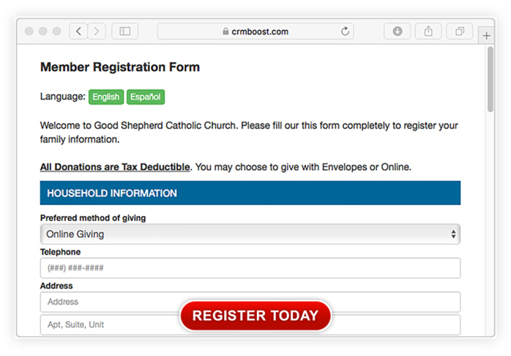 Membership Registration / Update | Good Shepherd Catholic Church ...
