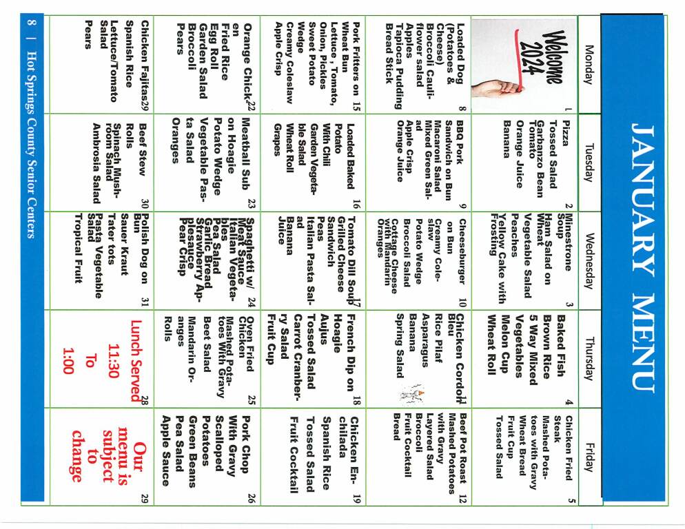 Lunch | Hot Springs County Senior Center