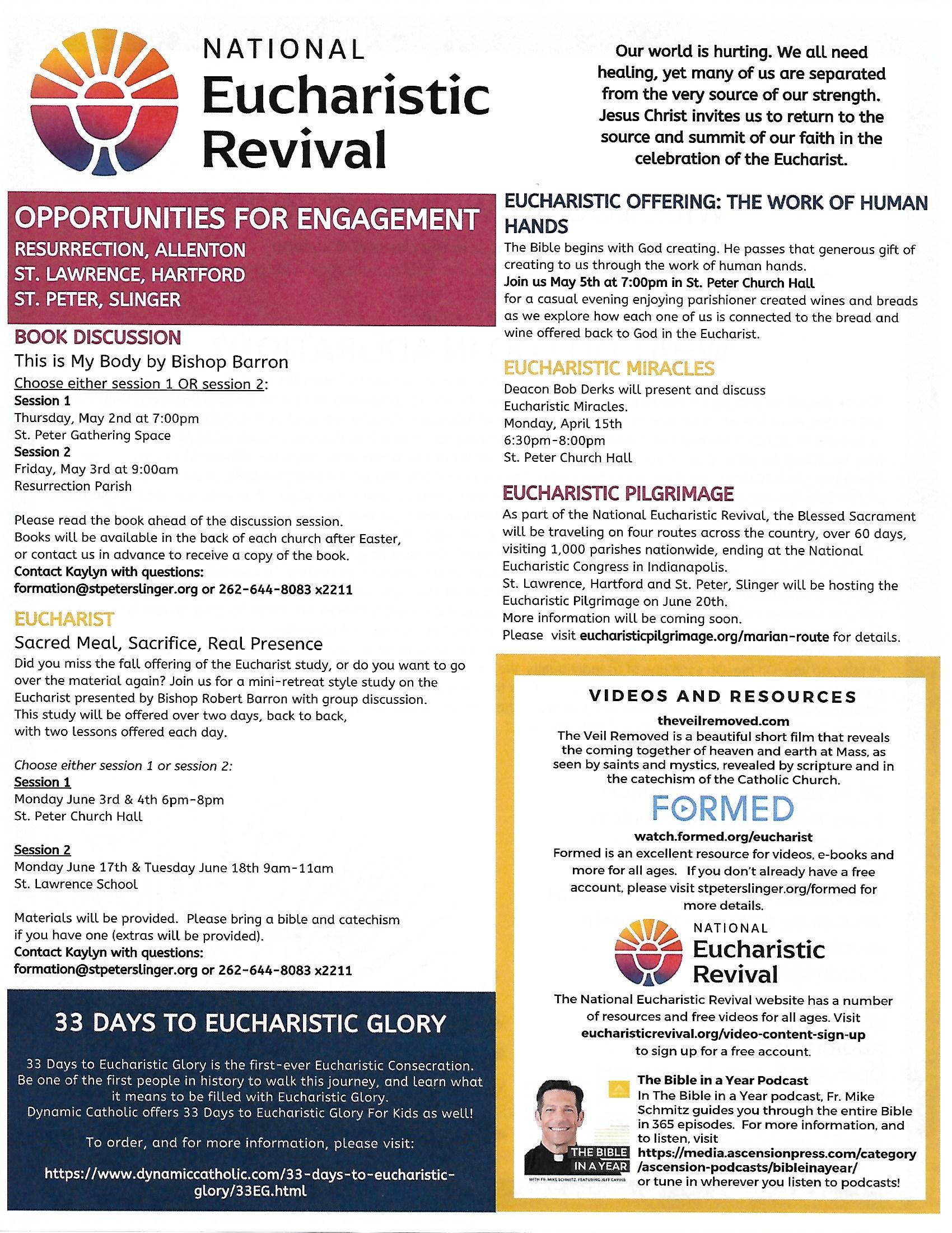 Eucharistic Revival | Resurrection Catholic Church Allenton Wisconsin